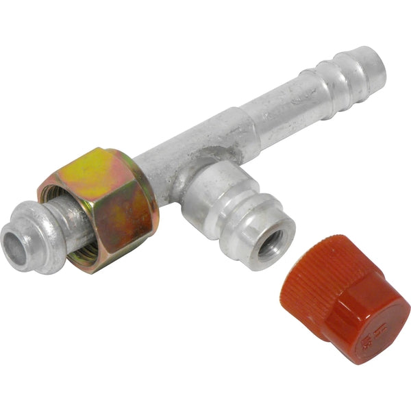 Aluminum Str. Female Oring Barb Ftg. w/ Svc Port 8FOR 8BB STR SVR134 1